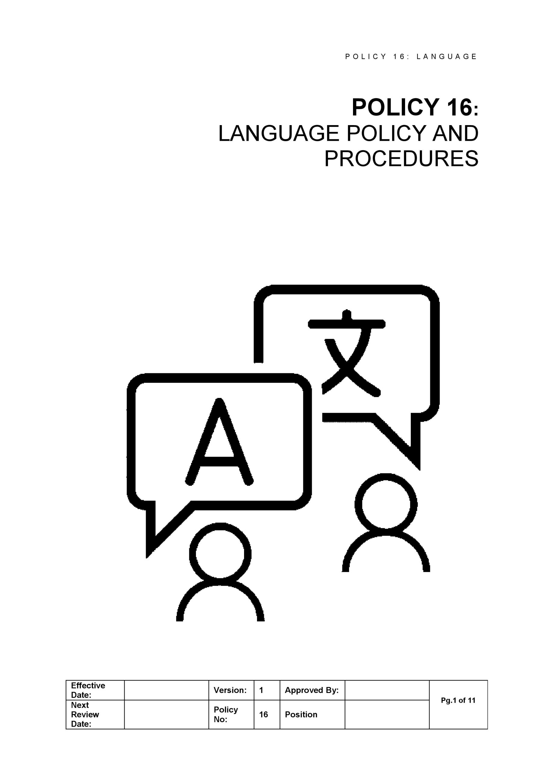 ETD QMS Policy 16 – Language Policy and Procedures – Document Factory
