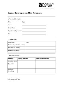 Career Development Plan Template – Document Factory